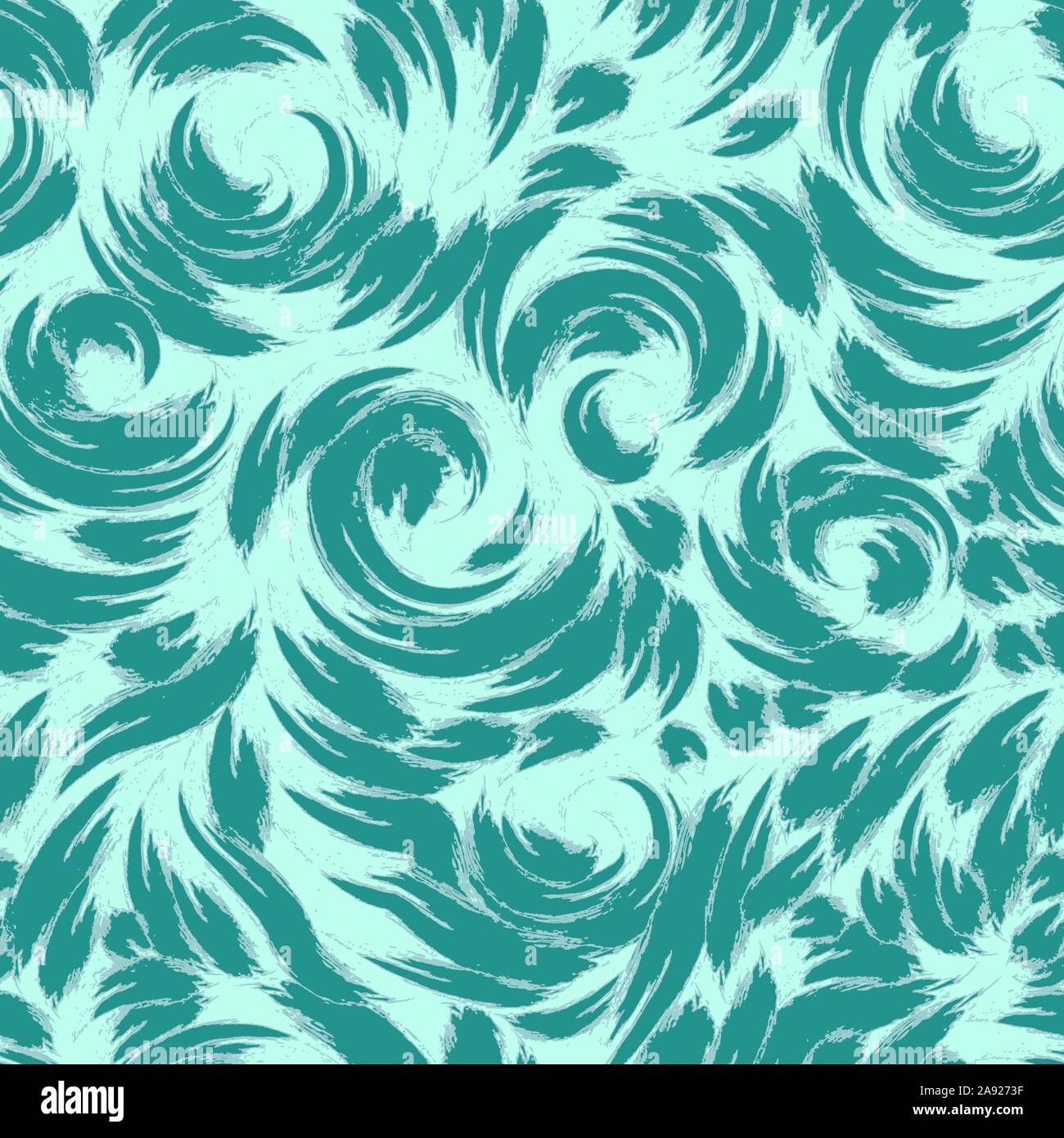 Vector pattern in turquoise color. Marine seamless motif made of ...