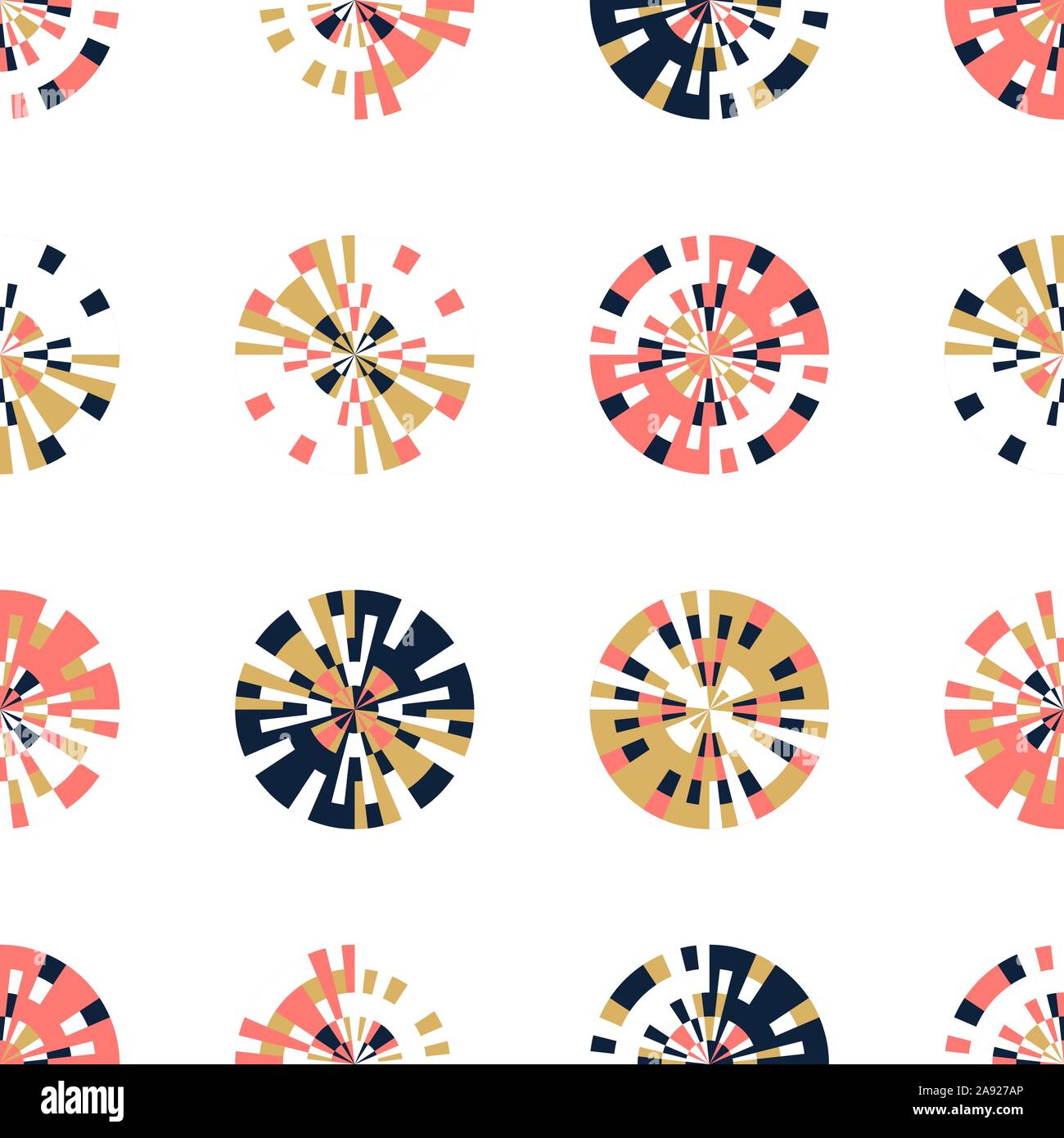 Creative Digital pixels in circle form vector seamless pattern. tiny ...