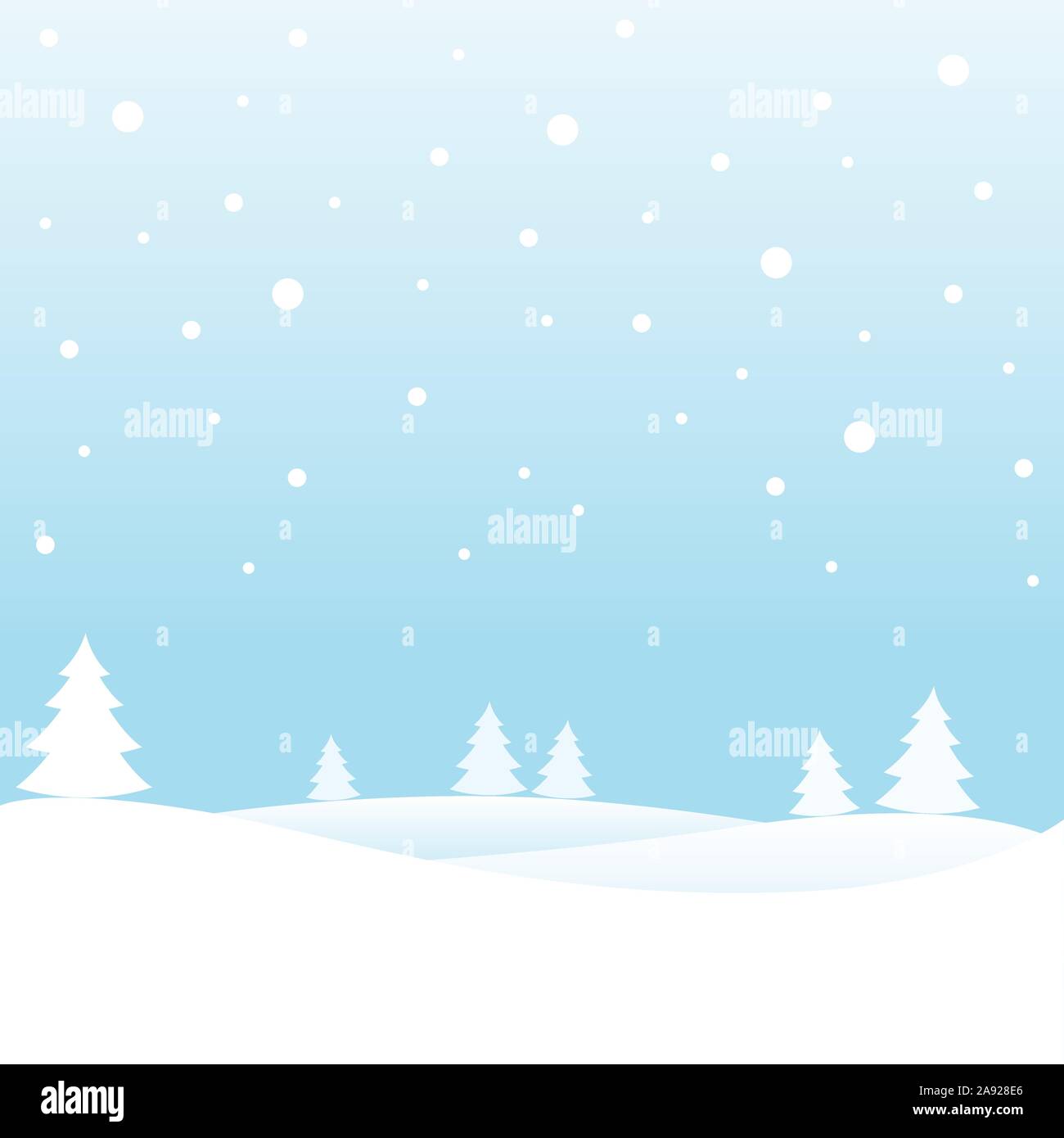 Landscape background with snowfall. Christmas card. Vector illustration ...