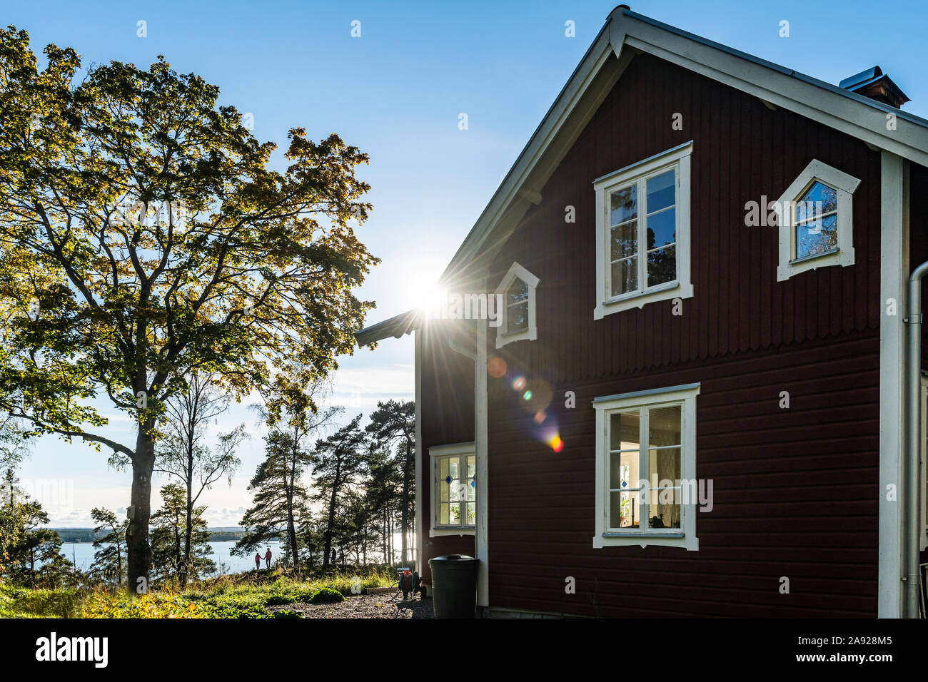 View of wooden house Stock Photo - Alamy
