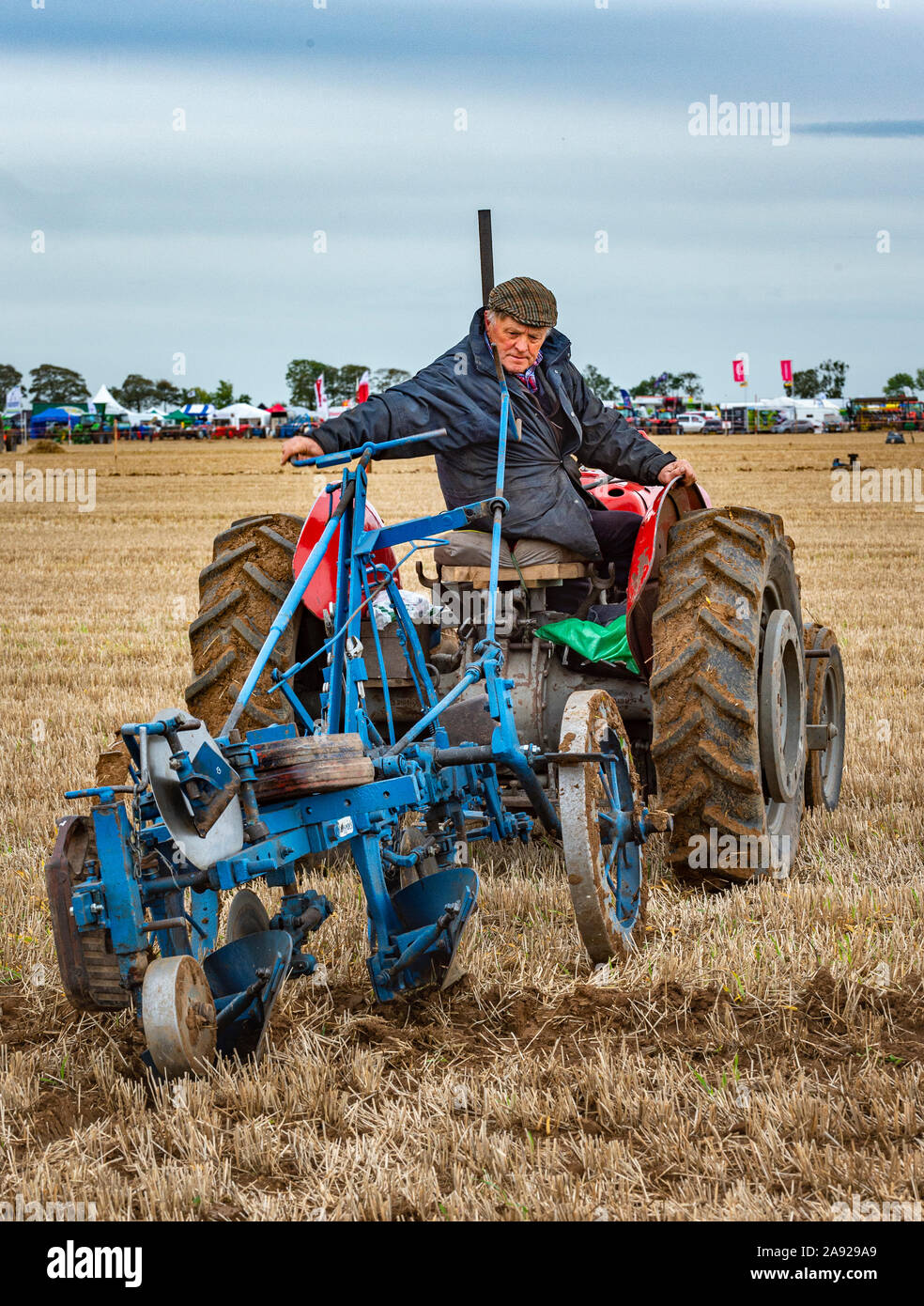 British National Ploughing Championships, Lincoln, UK. A vintage Massey ...