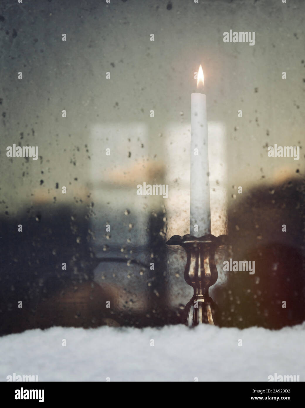 Candle in candlestick Stock Photo - Alamy