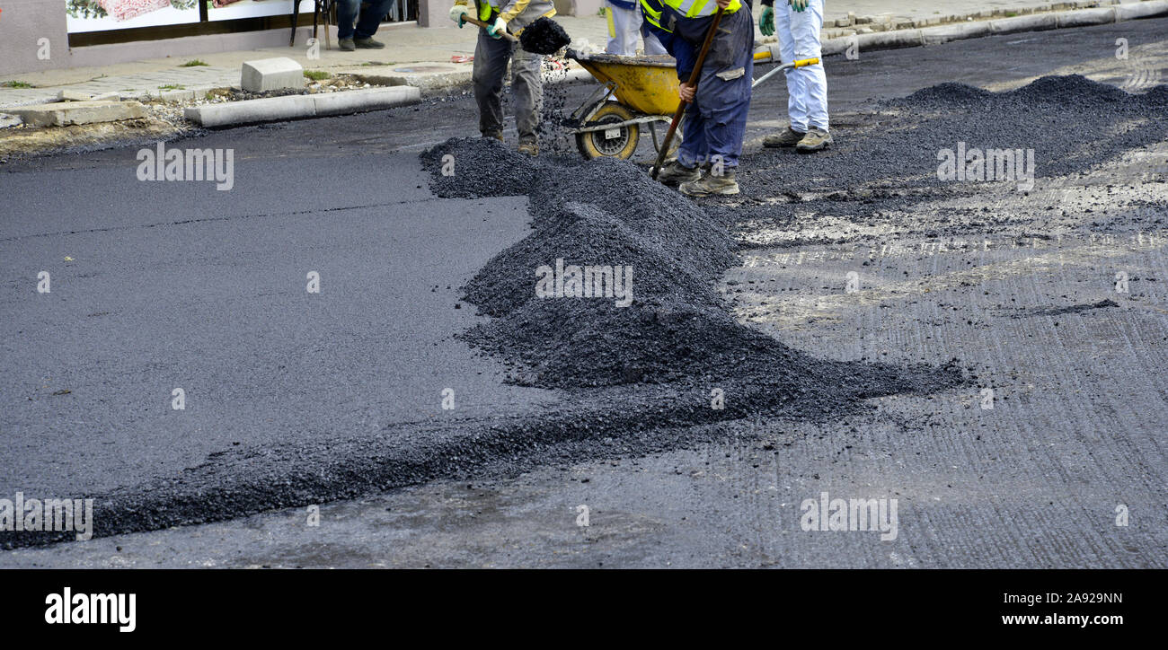 recontruction of a street road, municipal work concept Stock Photo - Alamy