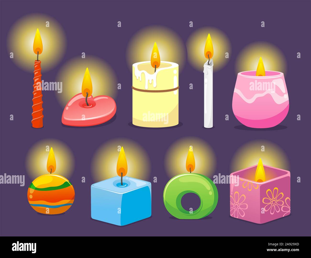 Candle cartoon illustration collection Stock Vector Image & Art - Alamy