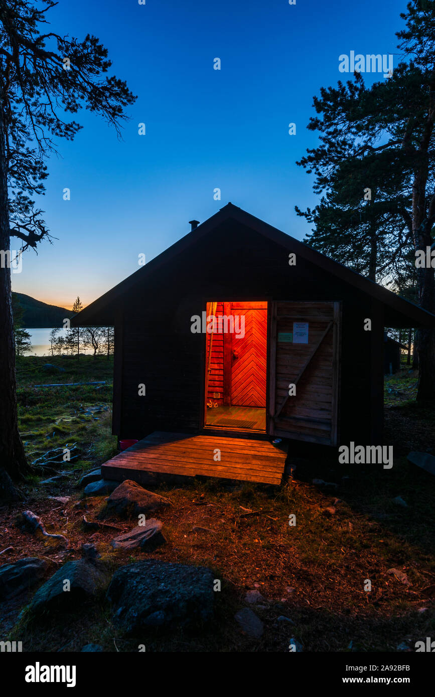 Shed at lake Stock Photo - Alamy
