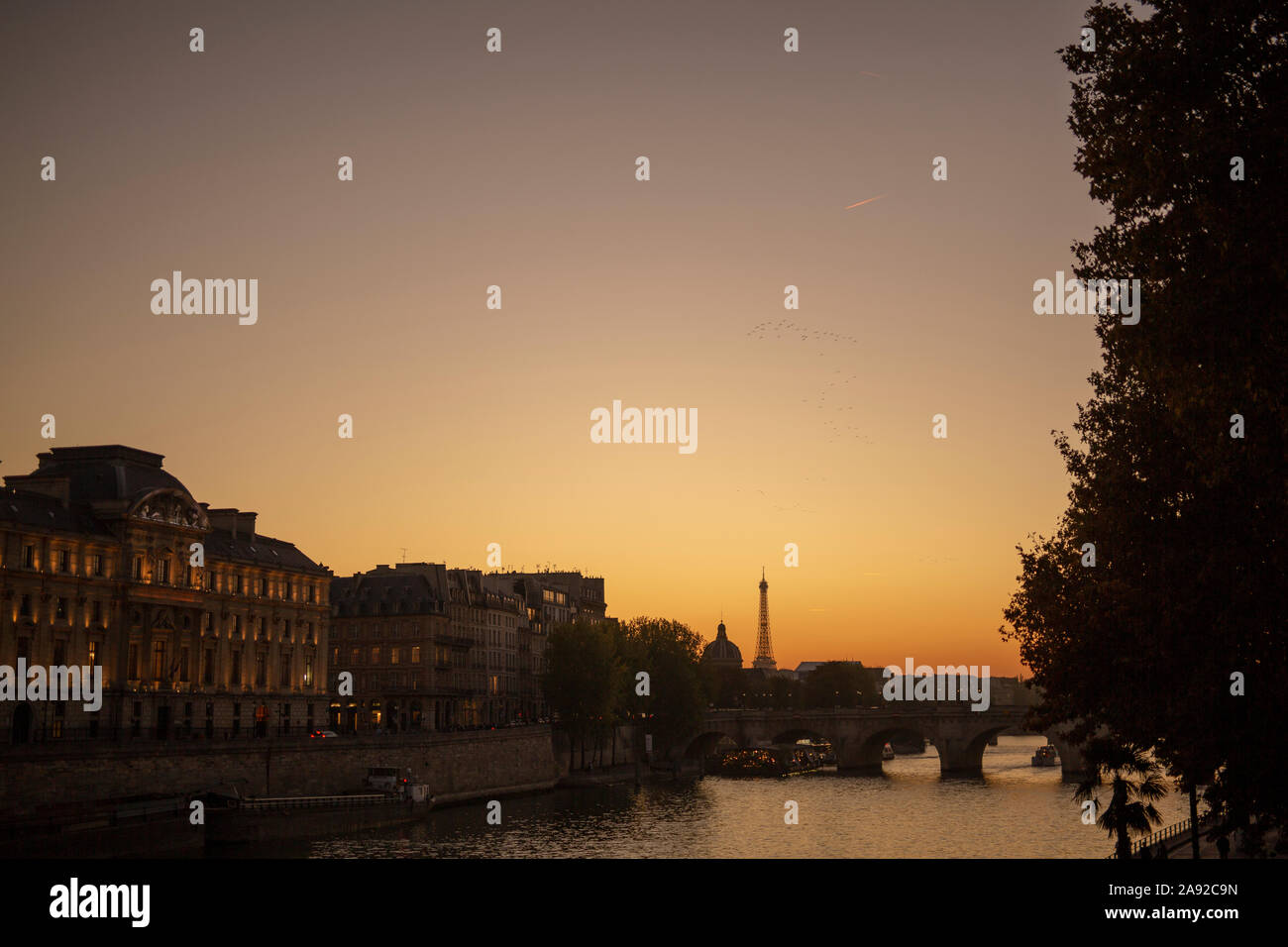 Paris at sunset, France Stock Photo - Alamy