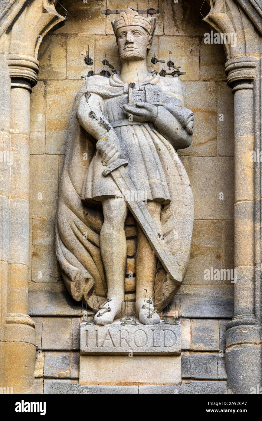 Essex, UK - August 27th 2019: Sculpture of Harold Godwinson, also known ...