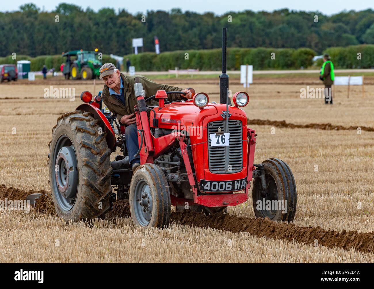 British National Ploughing Championships, Lincoln, UK. A vintage Massey ...