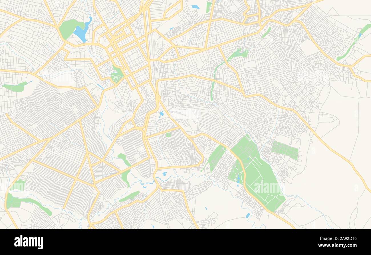 Printable street map of Lubumbashi, DR Congo. Map template for business ...