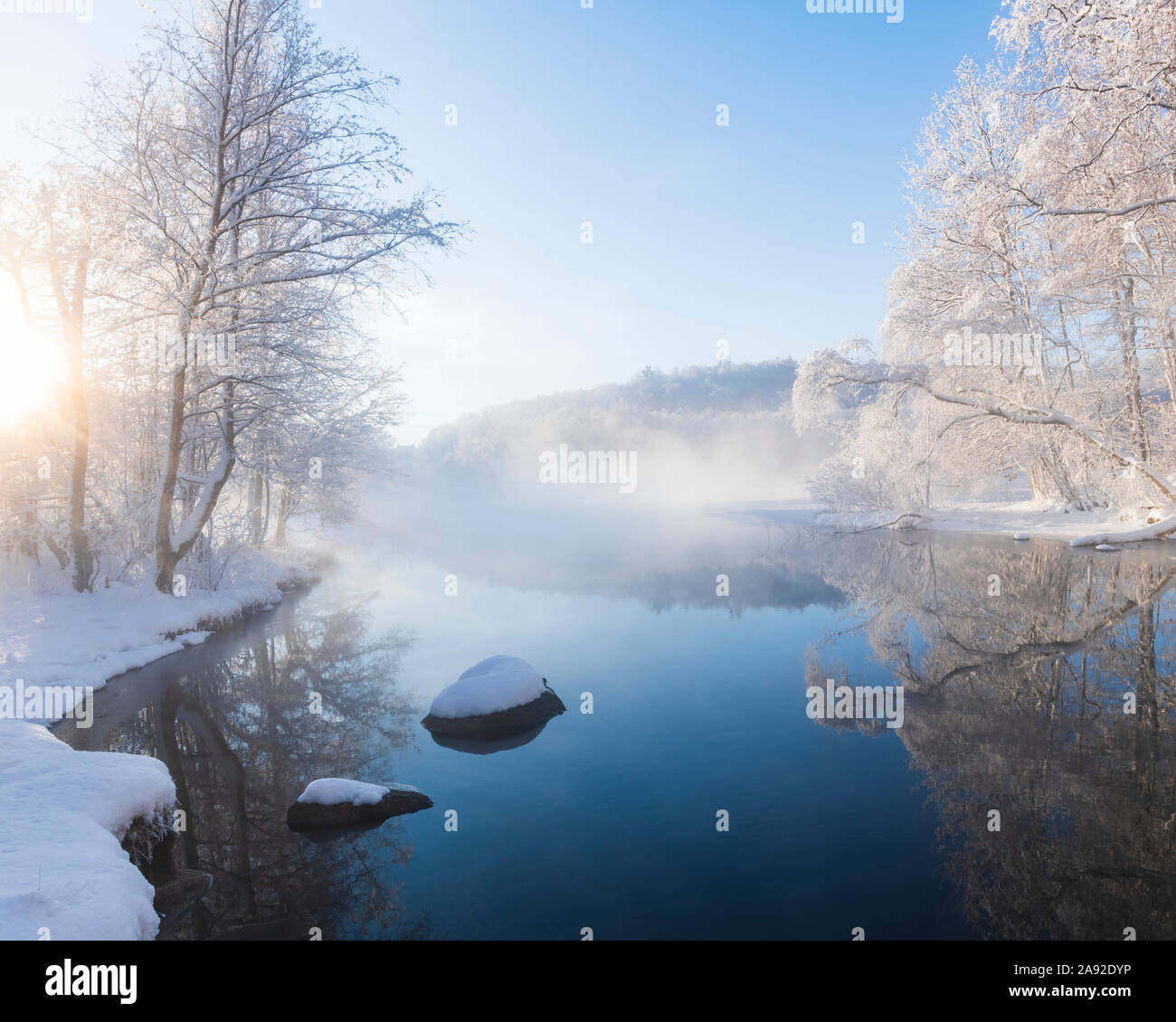 River at winter Stock Photo - Alamy