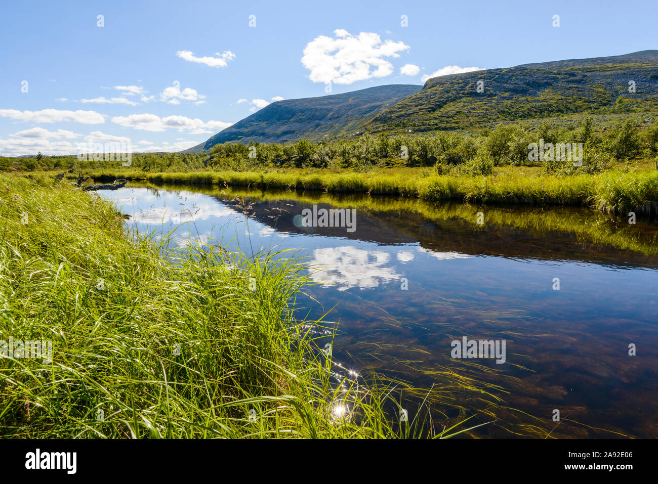Landscape with lake Stock Photo - Alamy
