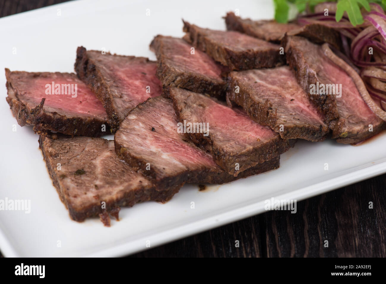 Meat Cutting on plate Stock Photo - Alamy