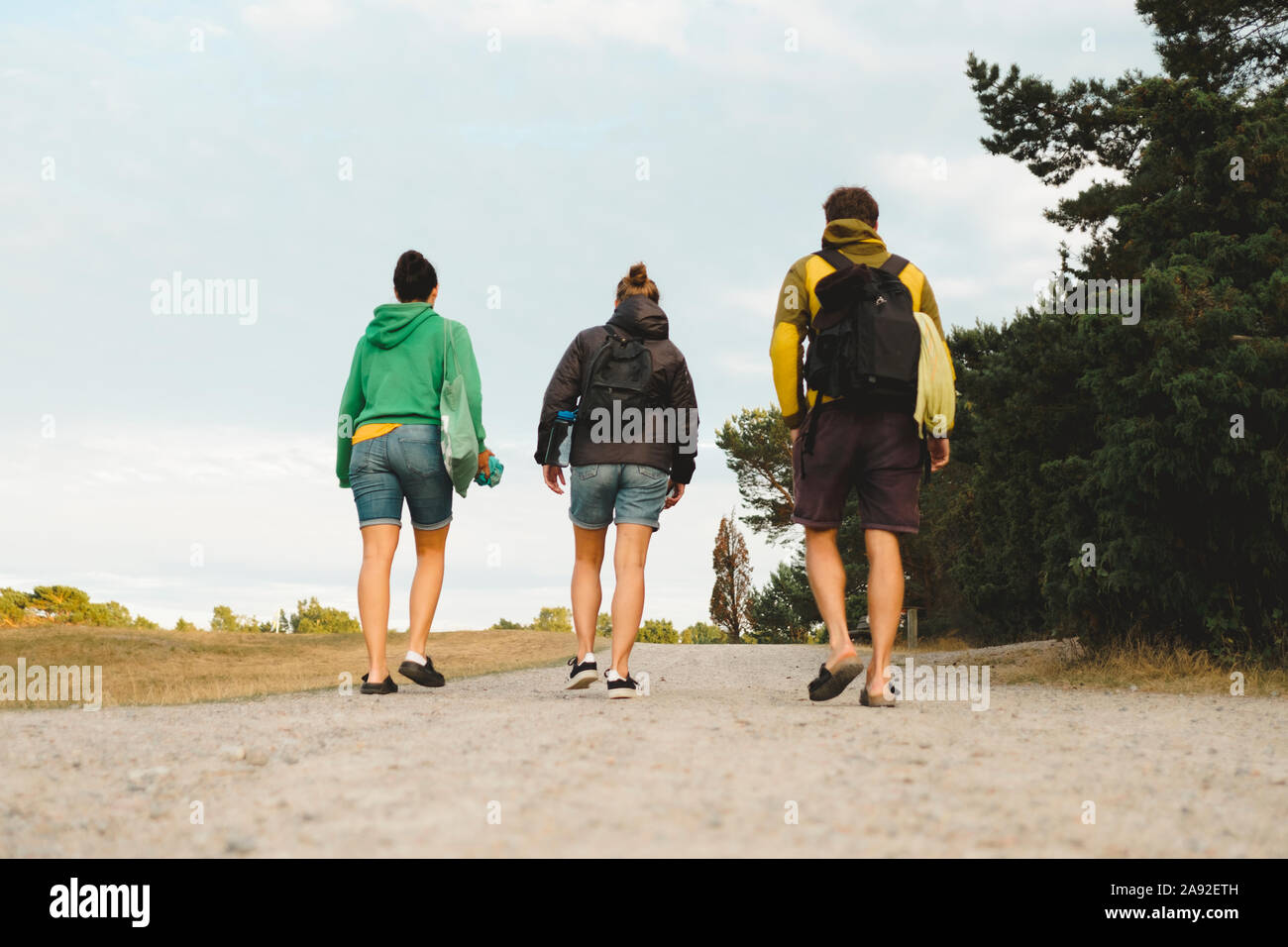 Friends walking together Stock Photo - Alamy