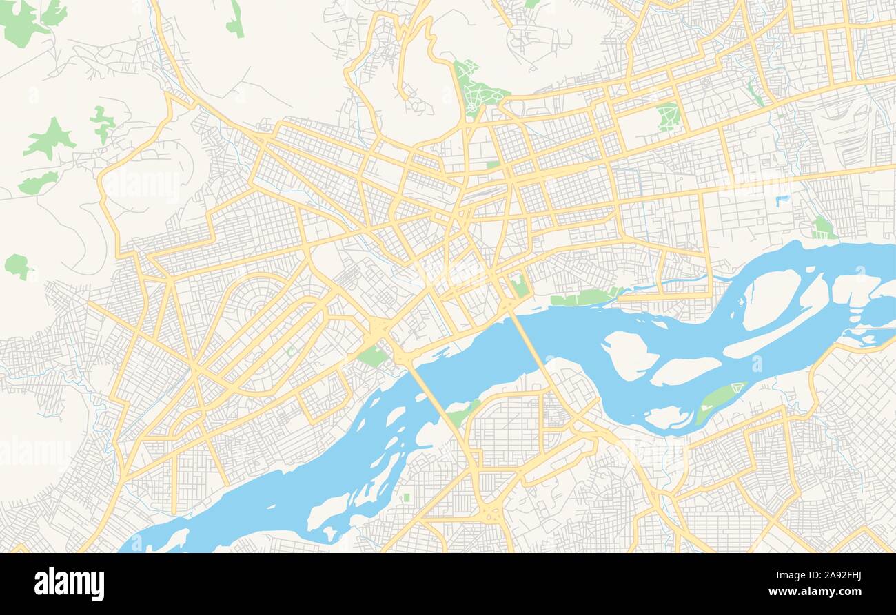 Printable street map of Bamako, Mali. Map template for business use ...