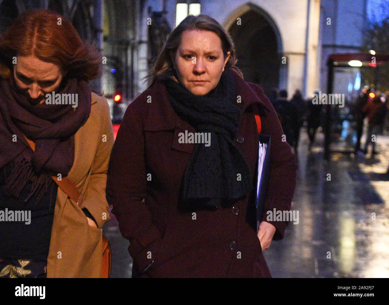 Labour candidate anna turley leaving royal courts justice hi-res stock ...