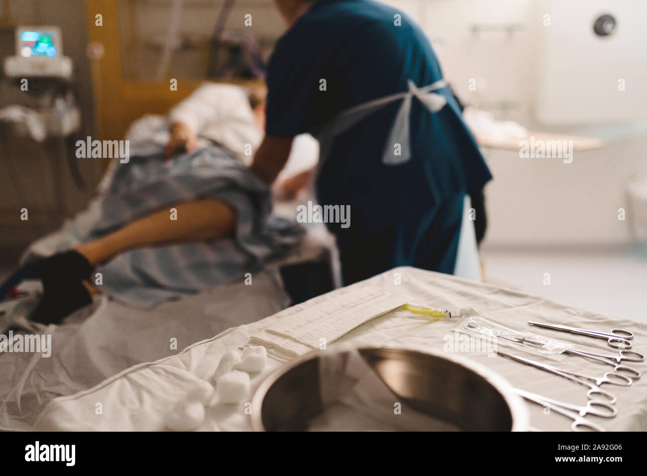 Surgical tools in delivery room Stock Photo - Alamy