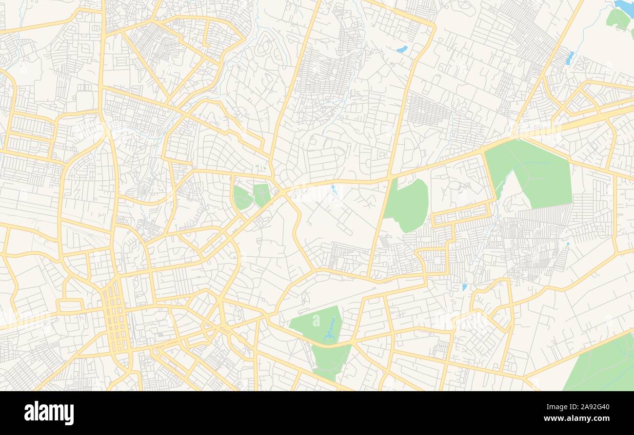 Printable street map of Lusaka, Zambia. Map template for business use ...