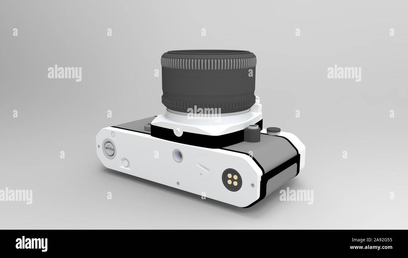 3d rendering of an analogue camera isolated in studio background Stock ...