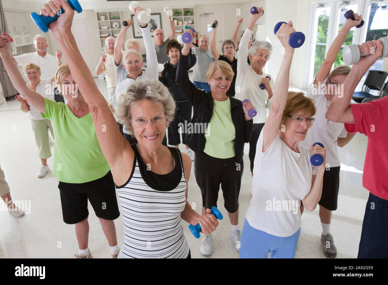Senior exercise class Stock Photo - Alamy