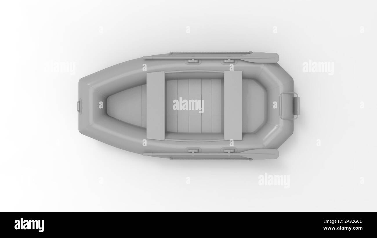 3d rendering of an inflatable boat isolated in studio background Stock ...