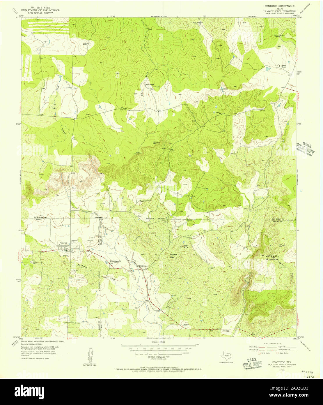 Pontotoc map hi-res stock photography and images - Alamy