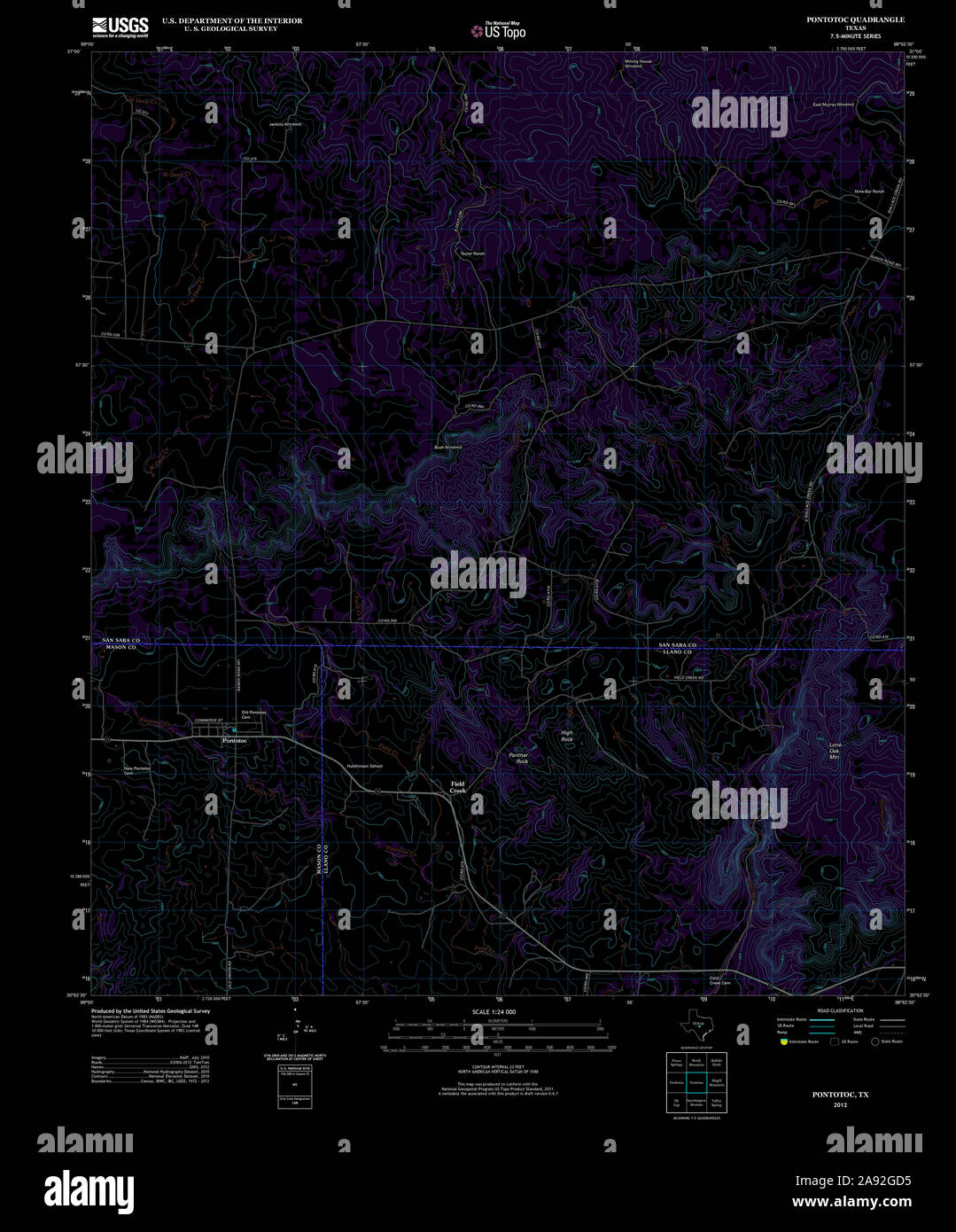 Pontotoc map hi-res stock photography and images - Alamy