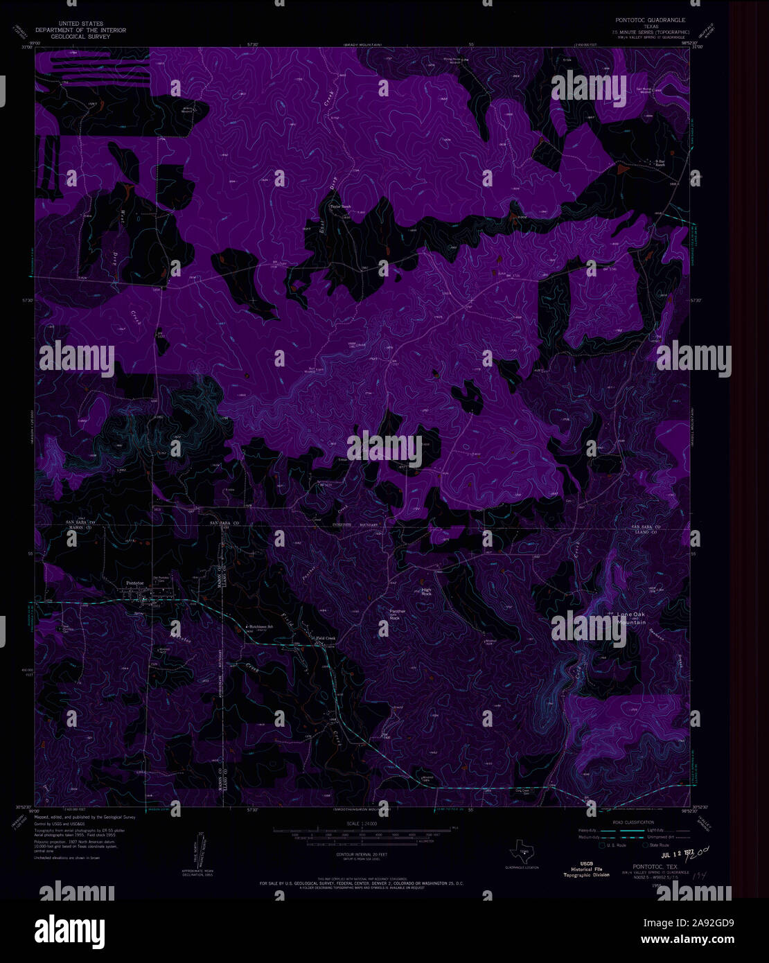 Pontotoc map hi-res stock photography and images - Alamy