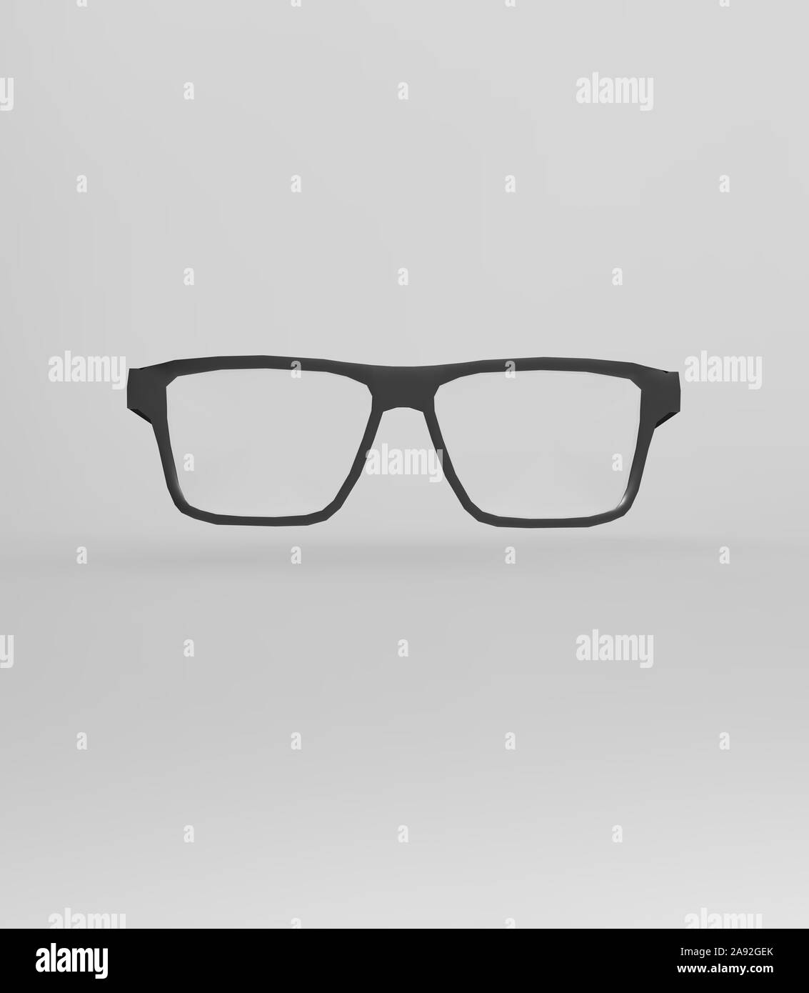 Black Glasses on Gray background 3D Rendering Stock Photo - Alamy