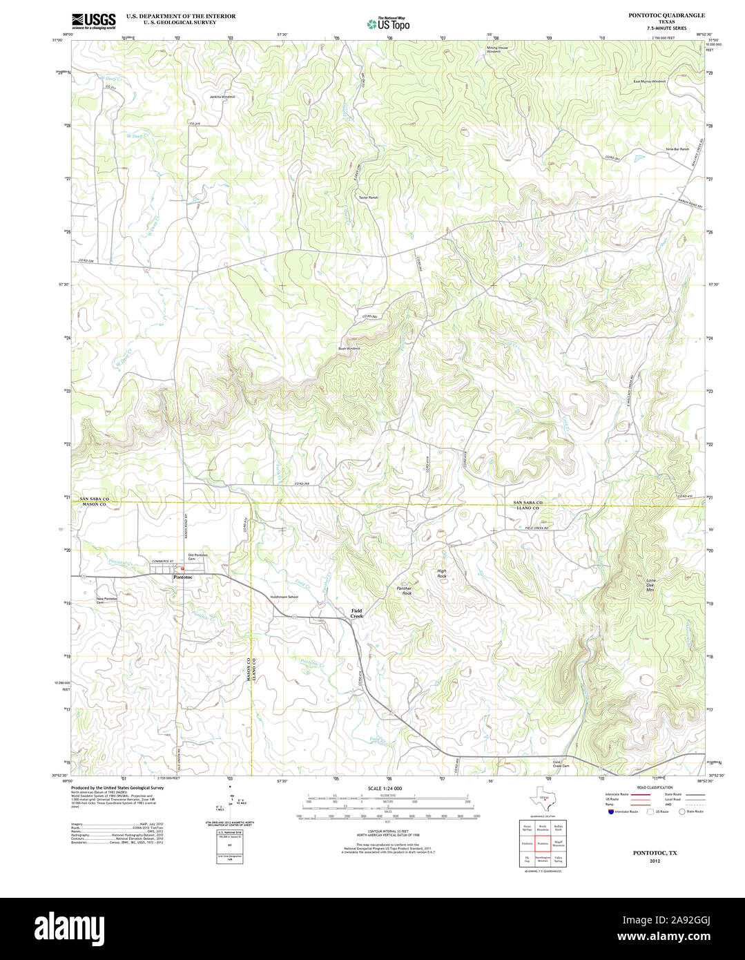 Pontotoc map hi-res stock photography and images - Alamy