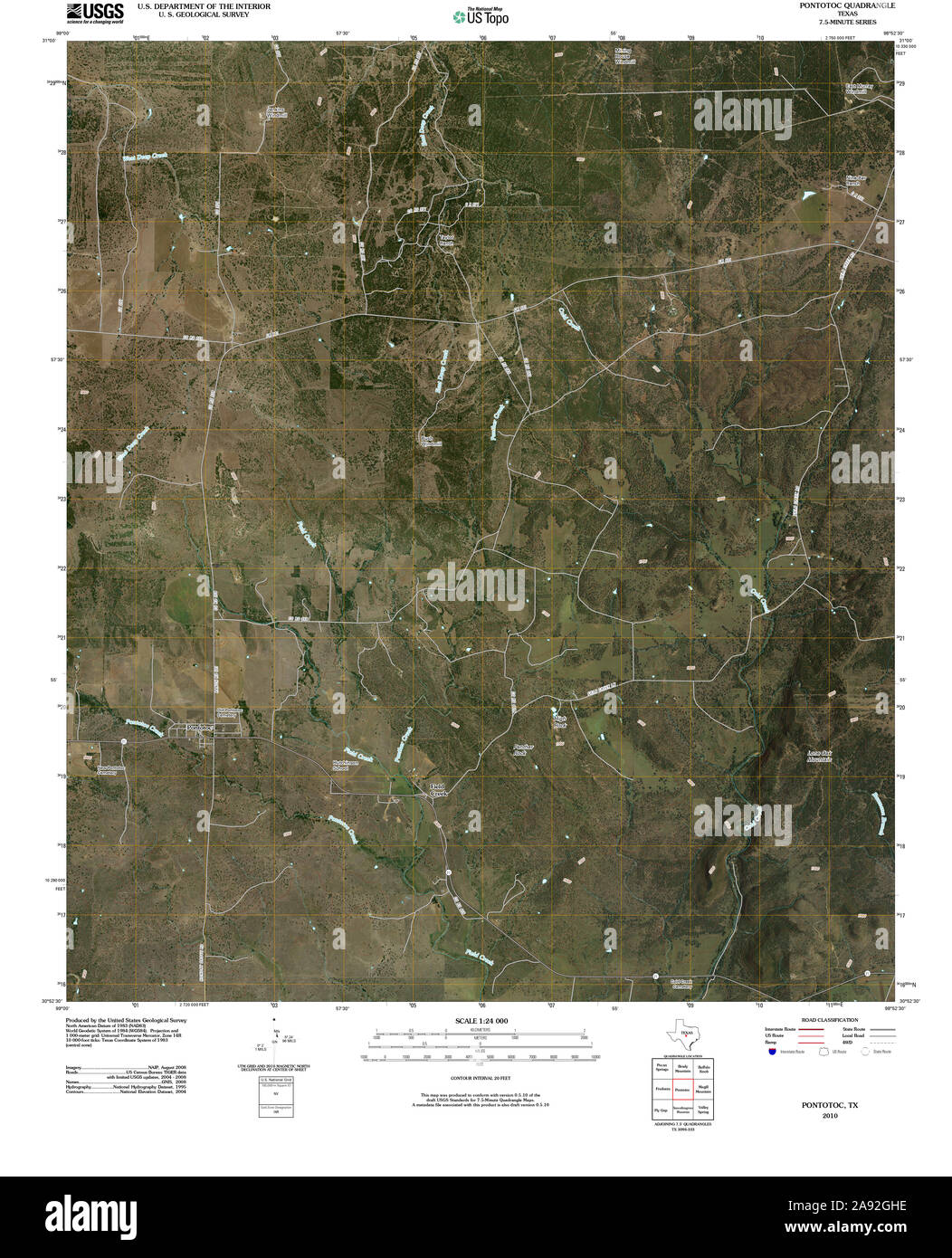Pontotoc map hi-res stock photography and images - Alamy