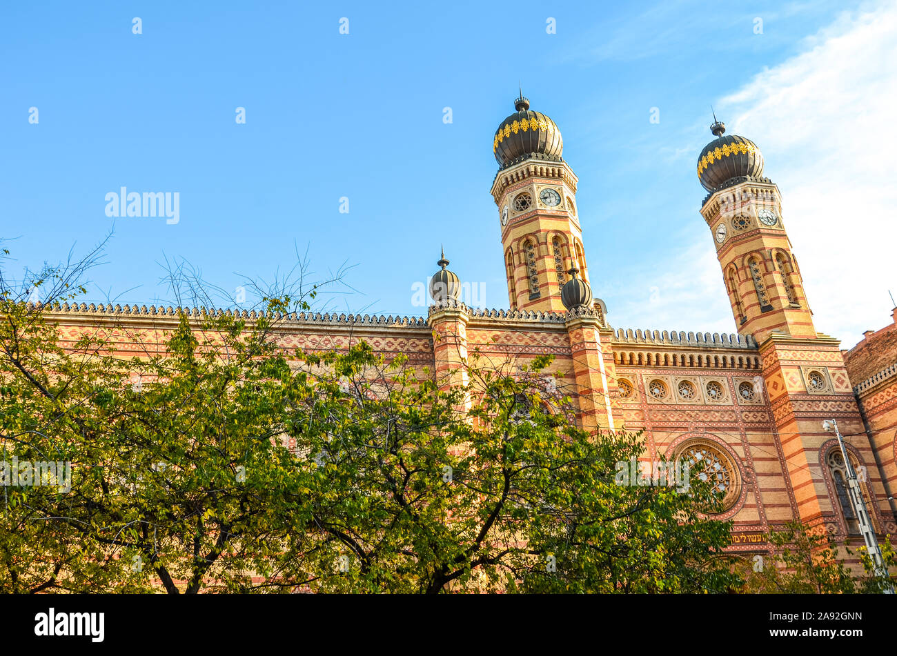 The exterior of the Great Synagogue in Hungarian capital Budapest ...