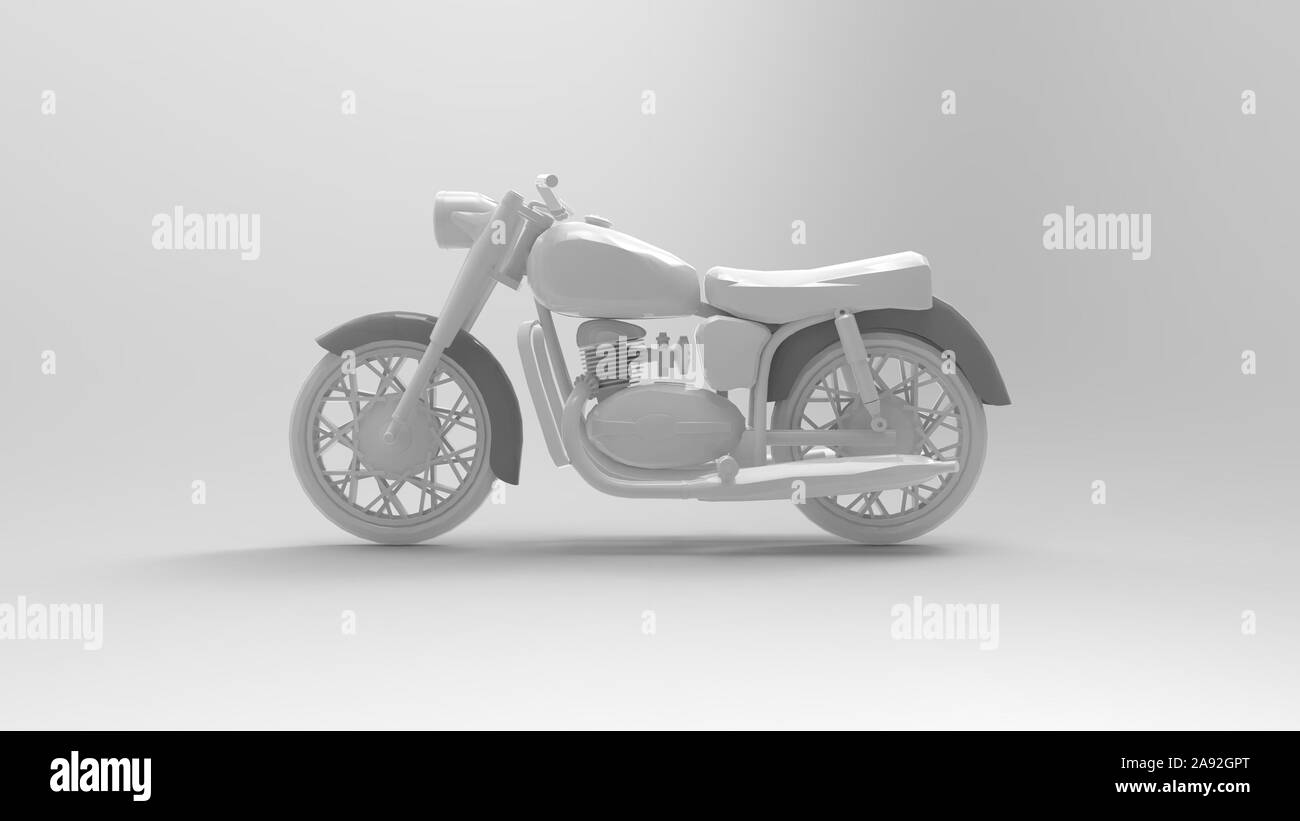3d rendering of a vintage motorcycle isolated in studio background ...
