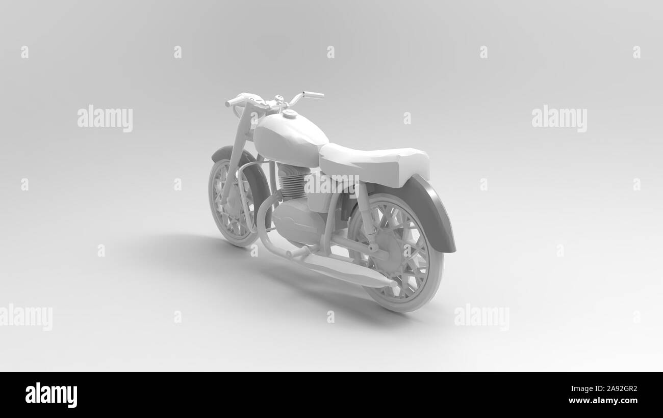 3d rendering of a vintage motorcycle isolated in studio background ...
