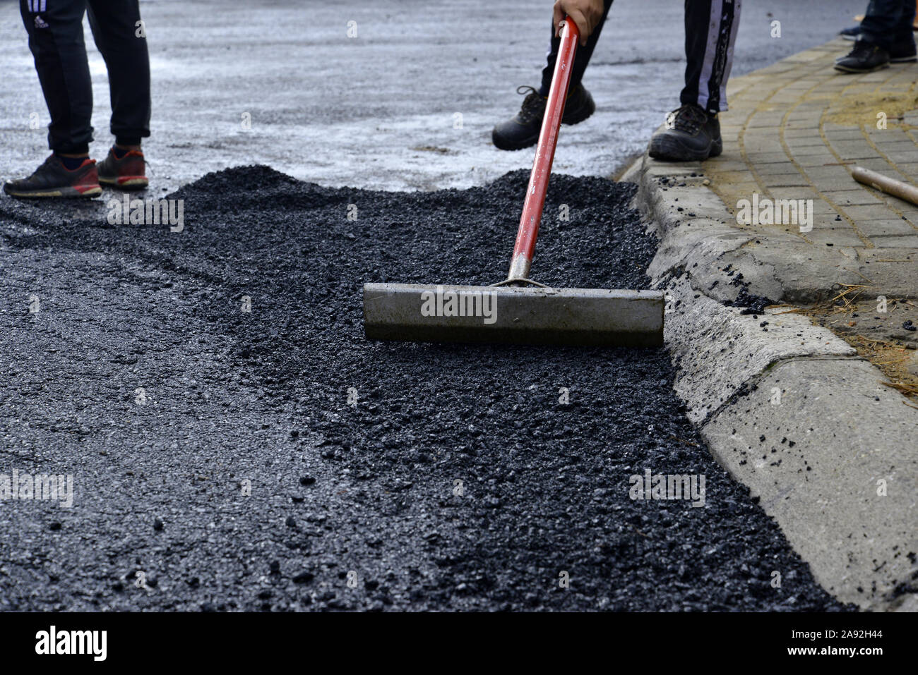 reconstruction of a street road, municipal work concept Stock Photo - Alamy
