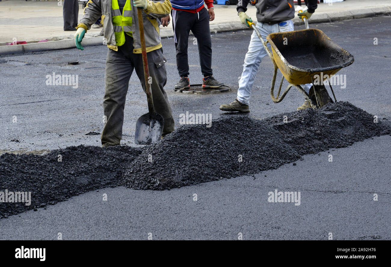 reconstruction of a street road, municipal work concept Stock Photo - Alamy