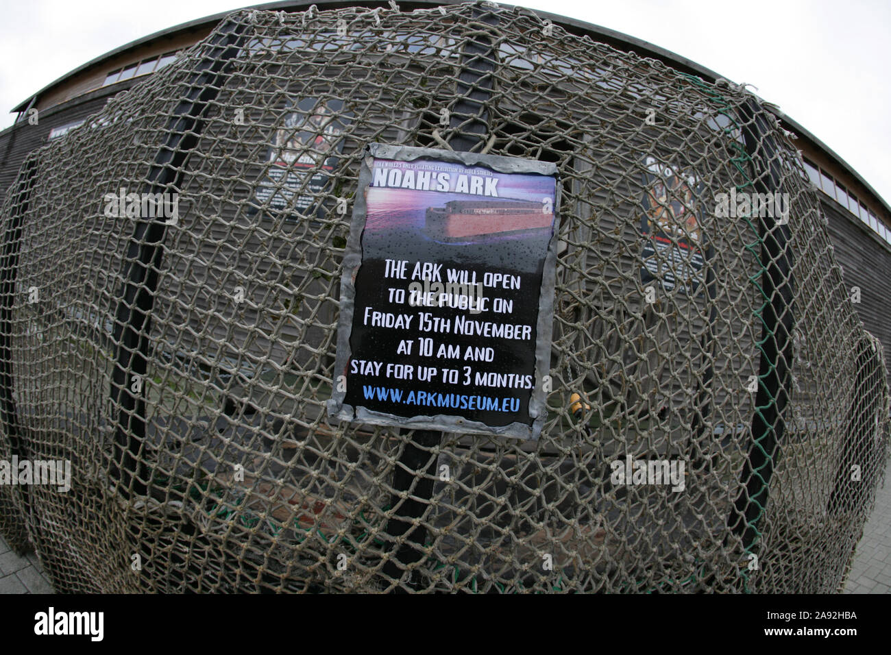 Ipswich, Suffolk, UK. 12th Nov, 2019. A 70m replica of Noah's Ark has ...