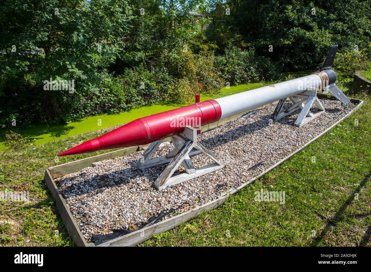 Essex, UK - August 25th 2019: A Gosling Rocket Booster on display at ...