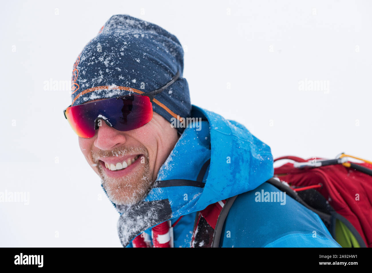 Portrait of man ice-skating Stock Photo - Alamy
