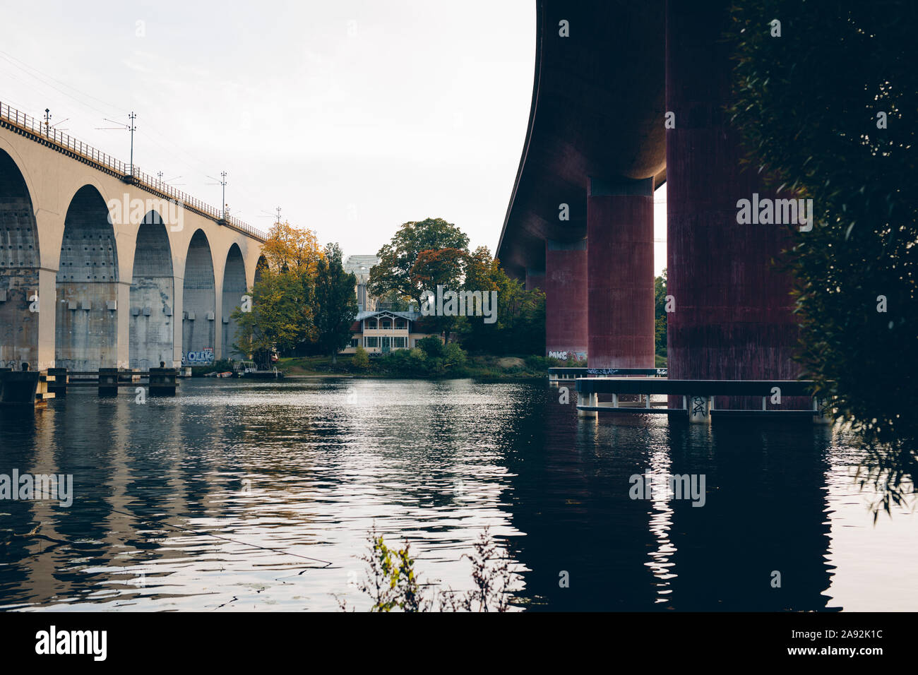 Bridges over river Stock Photo - Alamy
