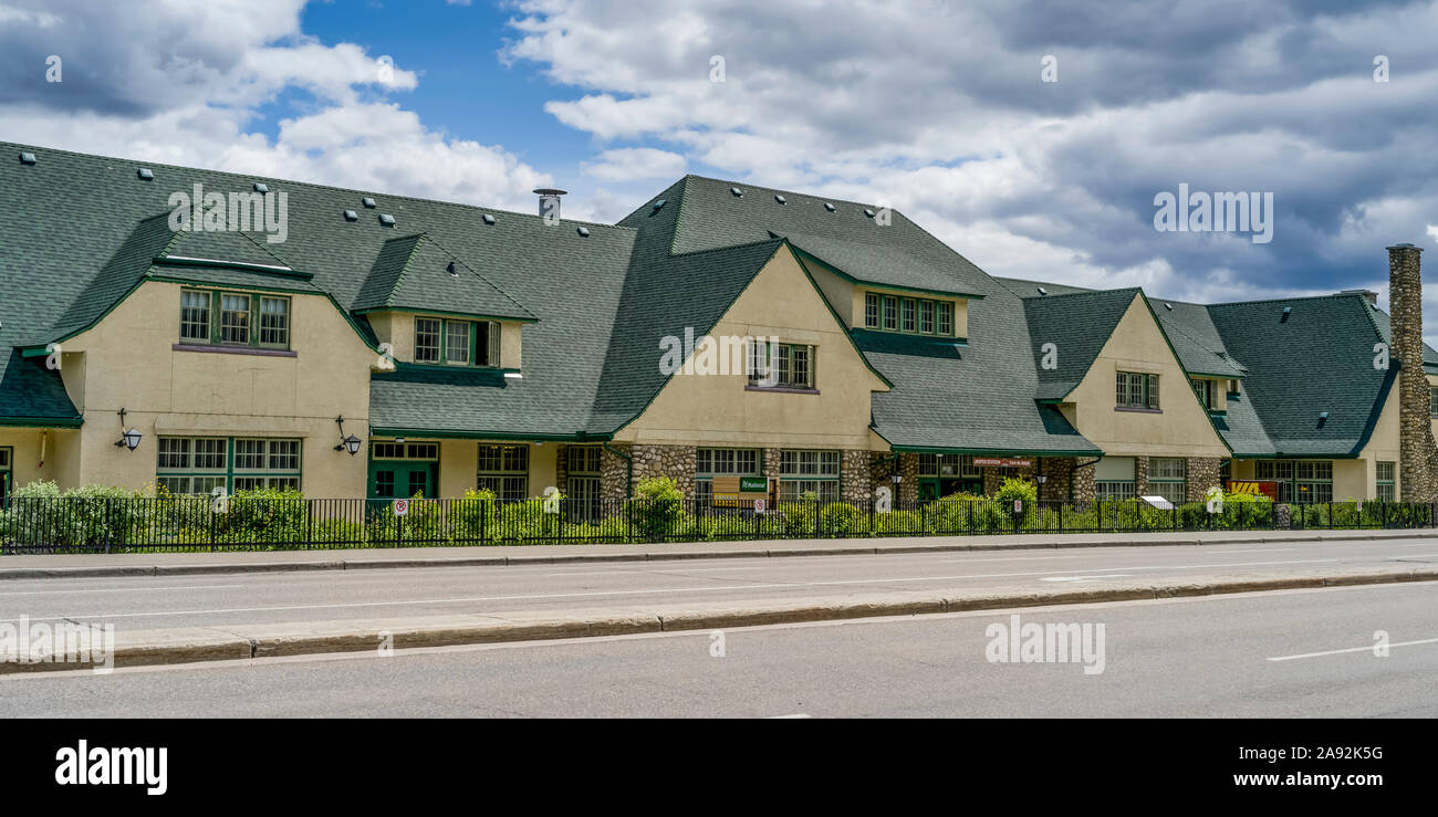 VIA Rail Jasper train station along the Icefields Parkway, Jasper ...