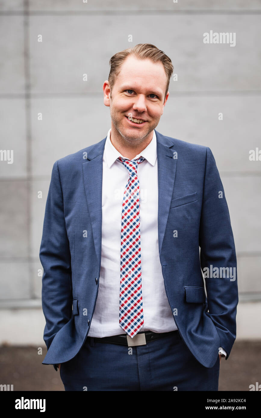 Front view caucasian businessman standing hi-res stock photography and ...