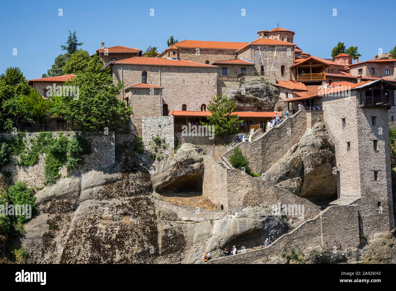 Holy Monastery of Great Meteoron, Meteora; Thessaly, Greece Stock Photo ...