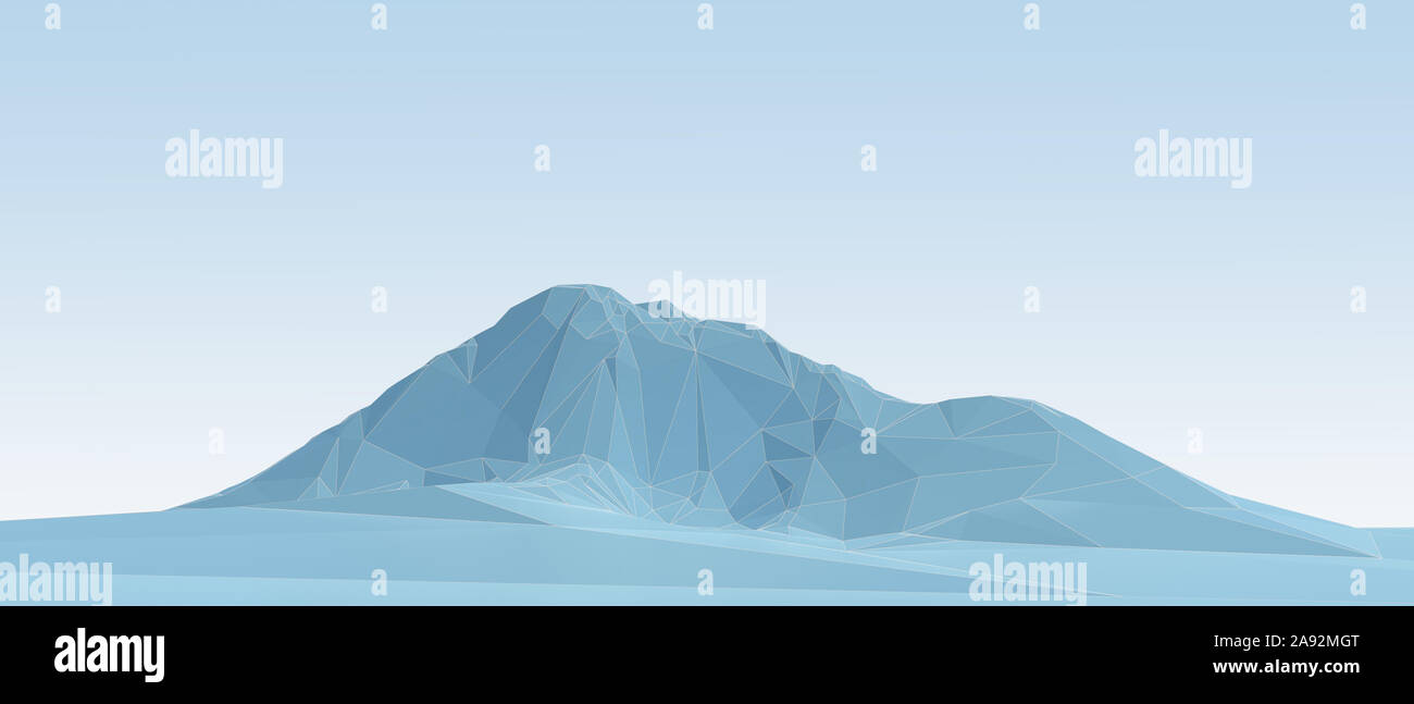blue low poly mountains in wireframe. 3d rendering Stock Photo - Alamy