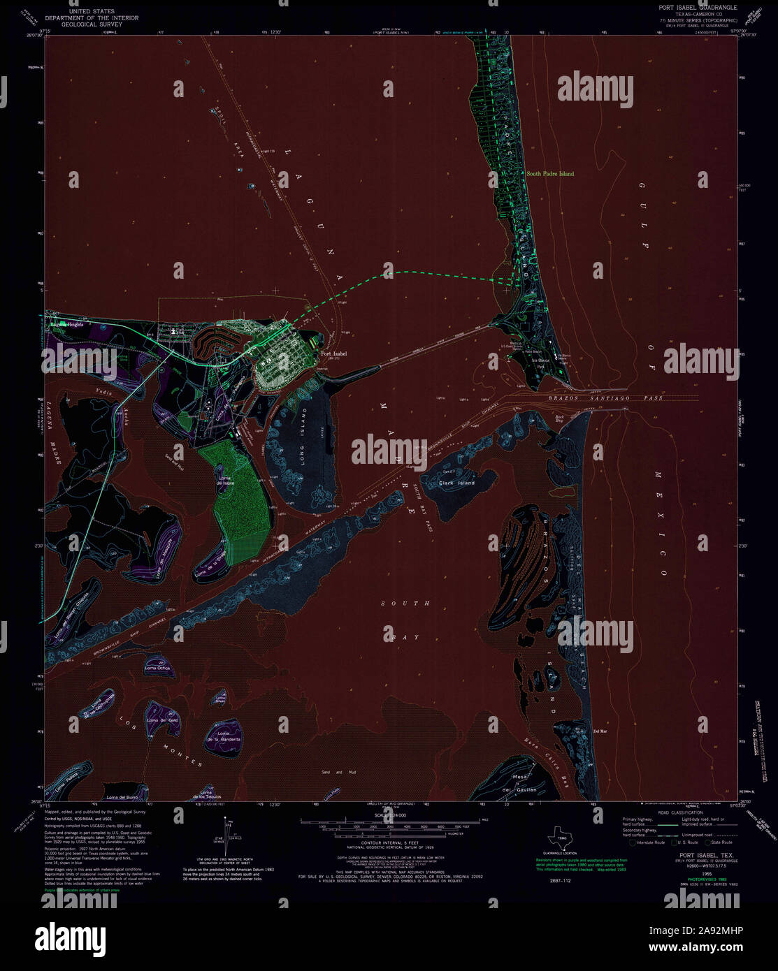 Map of port isabel texas hi-res stock photography and images - Alamy