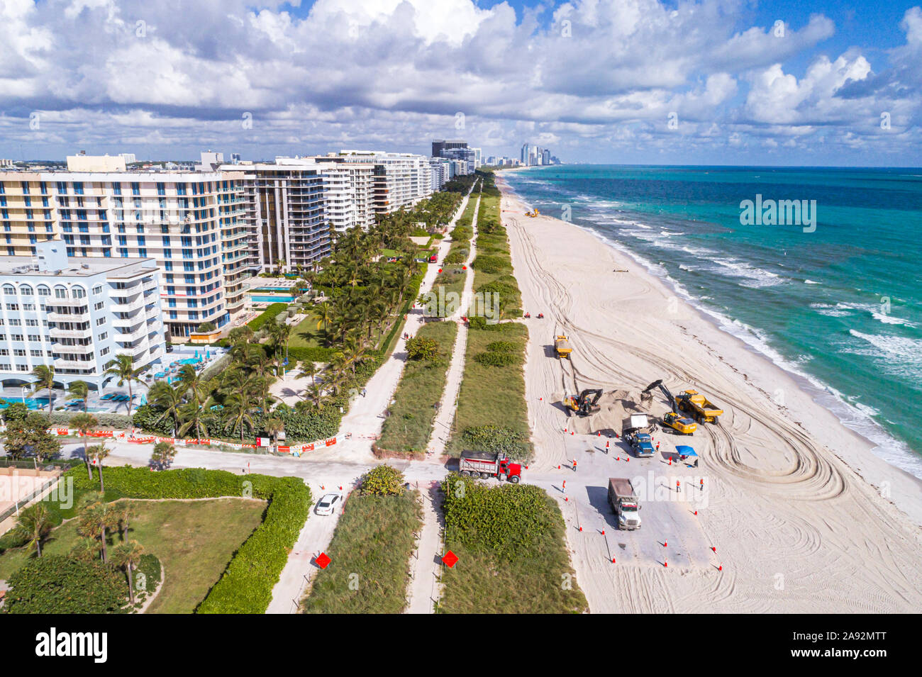 Miami Florida,Surfside,Atlantic Ocean water,shore,oceanfront ...