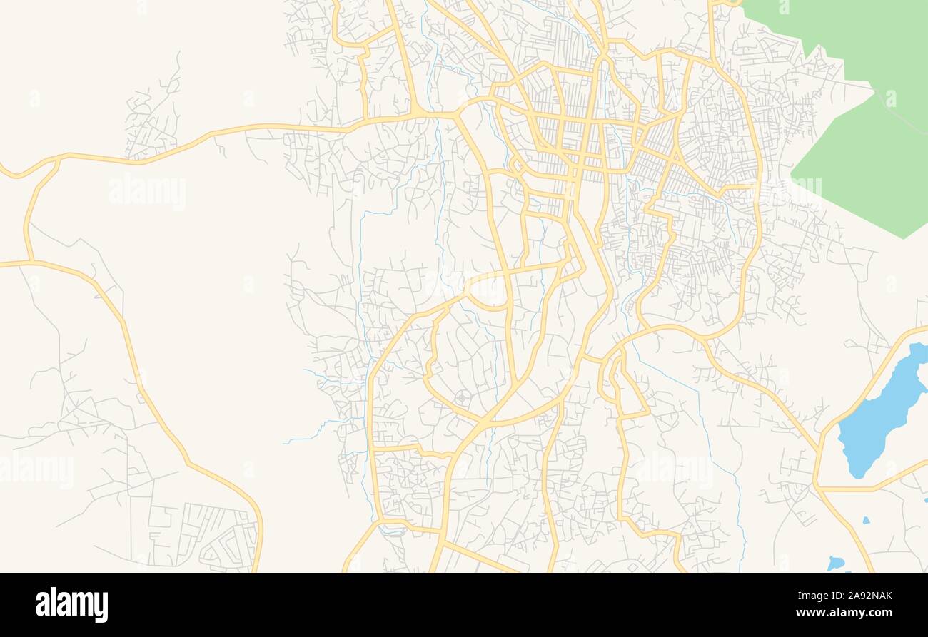 Printable street map of Jos, Nigeria. Map template for business use ...