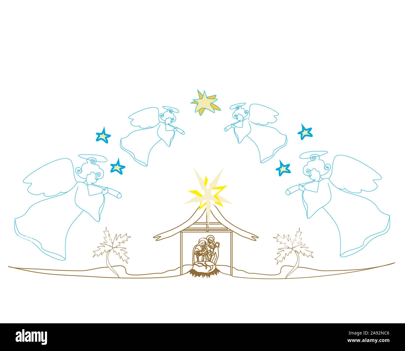 Nativity scene hand drawn Cut Out Stock Images & Pictures - Alamy