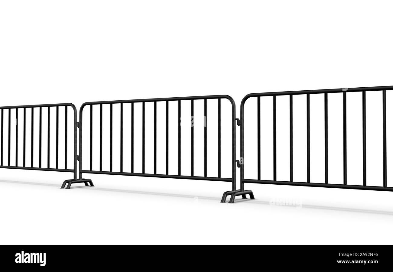 Metal Barrier isolated on White 3D Rendering Stock Photo - Alamy