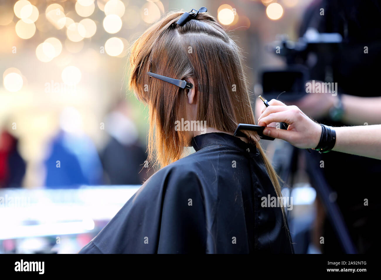 client's head at the hairdressing show during styling Stock Photo - Alamy