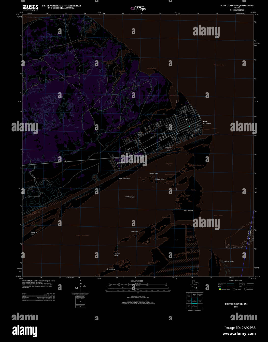 Port oconnor texas map hi-res stock photography and images - Alamy